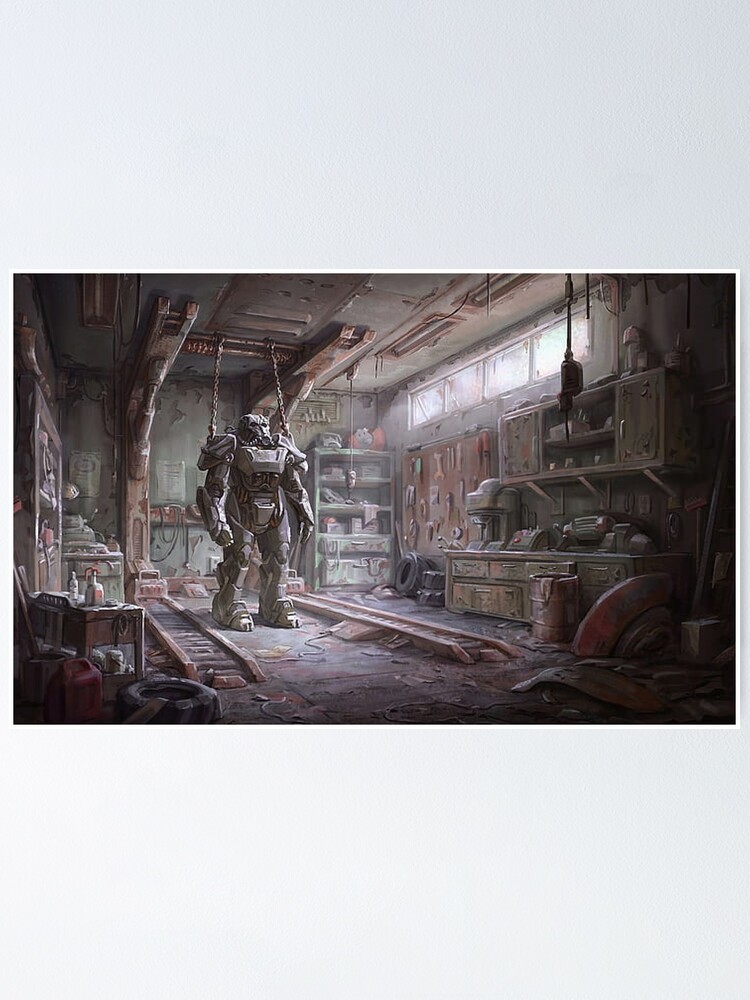Póster «Servoarmadura de Fallout 4 Red Rocket Garage» de Destiny-Artist ...