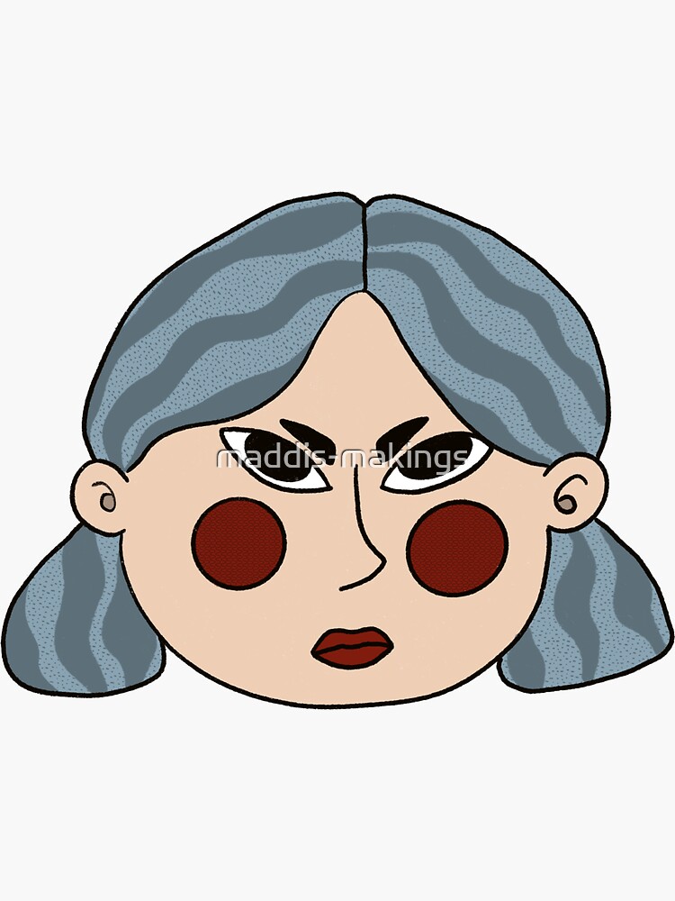 "angry girl" Sticker by maddis-makings | Redbubble