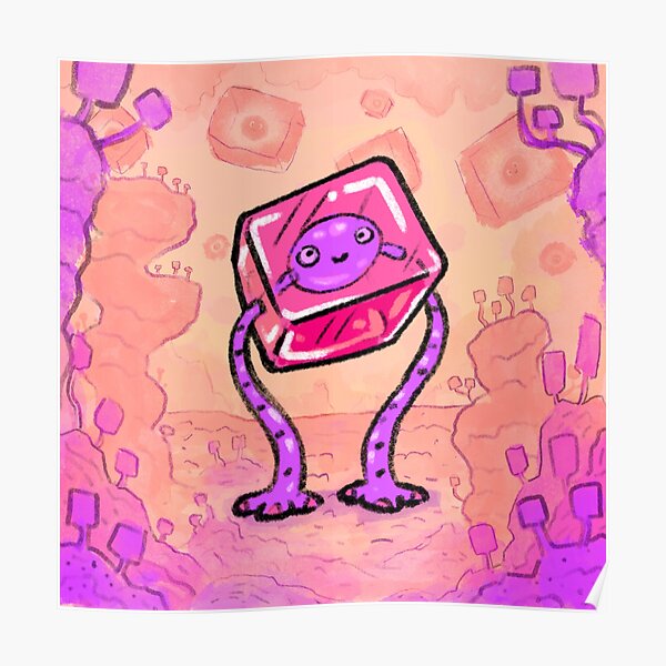 "Cute Pastel Jello cube Alien Character " Poster by FlyingFennec ...