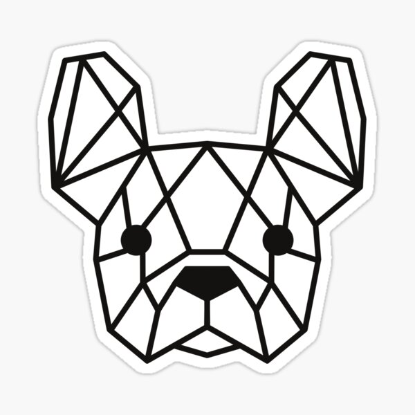 "Minimalist geometric french bulldog dog geometry lines | Traditional ...