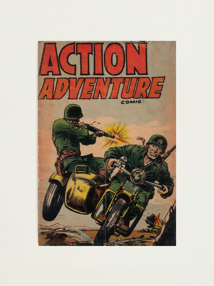 "ACTION ' N ADVENTURE COMIC POSTER " Photographic Print for Sale by ...