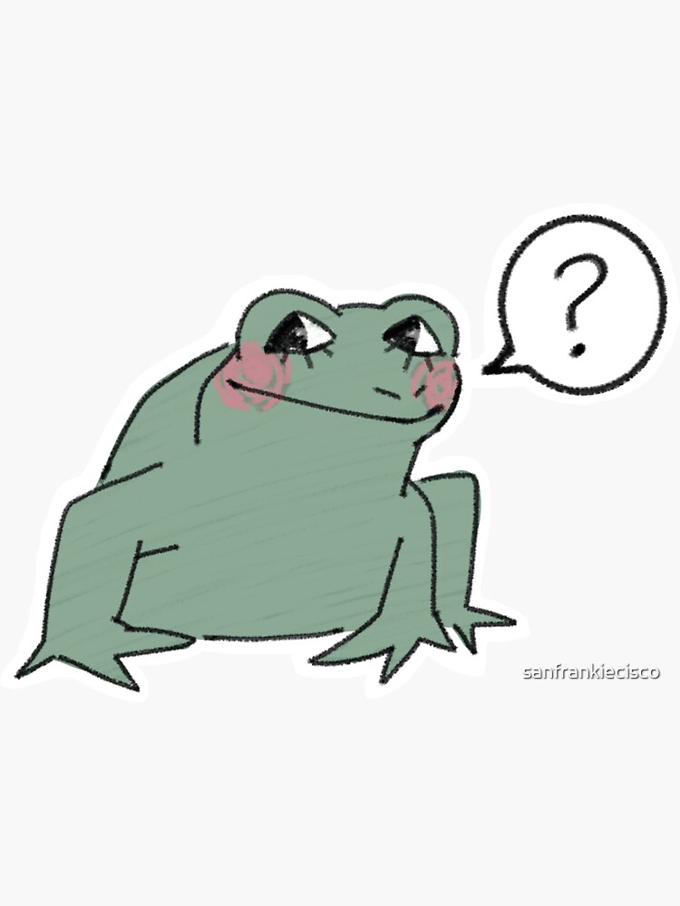 "confused frog" Sticker for Sale by sanfrankiecisco | Redbubble