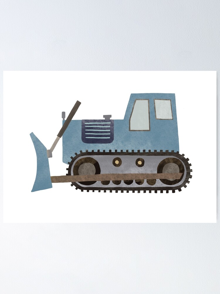 "Blue Bulldozer" Poster for Sale by DearRabbit | Redbubble