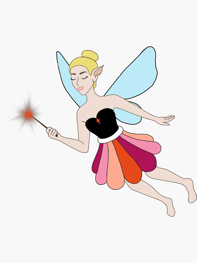 "Lesbian Pride Fairy LGBTQ+ " Sticker for Sale by ElReKla | Redbubble