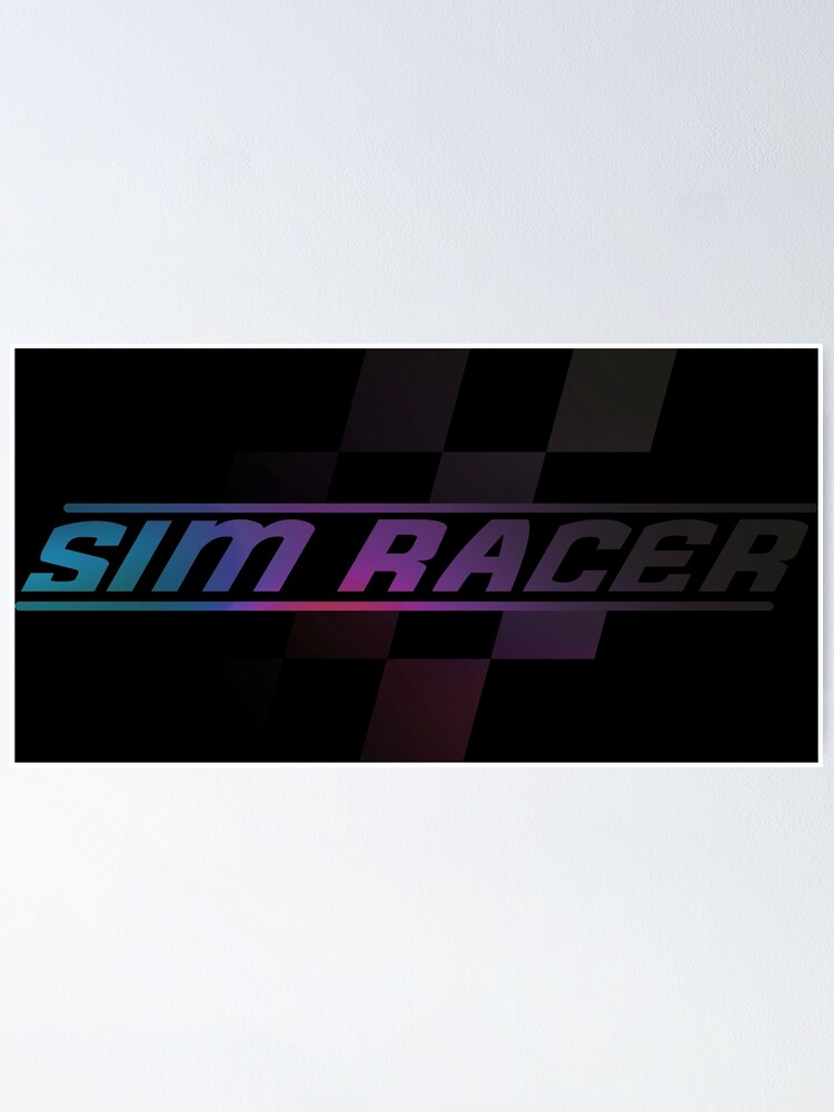 "Sim racing or sim racer checkered flag for simracing" Poster for Sale ...