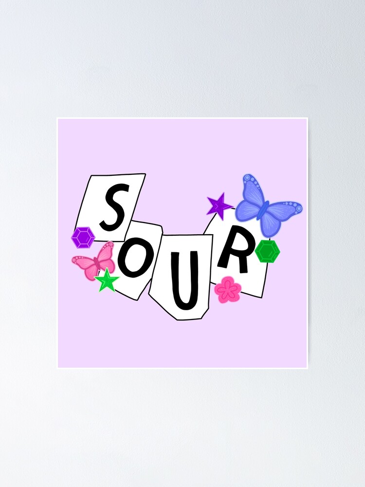 "SOUR album - Olivia Rodrigo (Magazine letters & Stickers)" Poster by ...