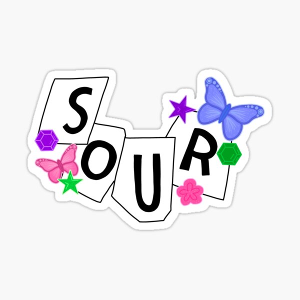 "SOUR album - Olivia Rodrigo (Magazine letters & Stickers)" Sticker by ...
