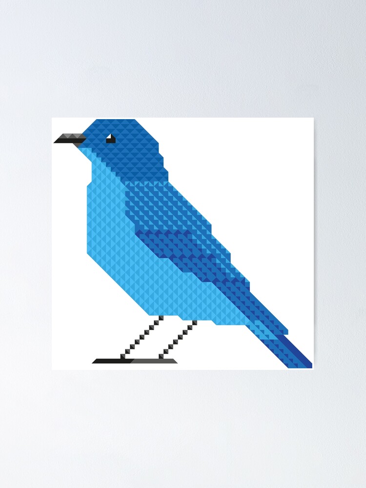 "Blue bird pixel art." Poster for Sale by KasTanDesign | Redbubble