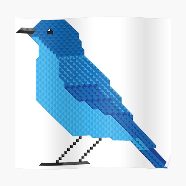 "Blue bird pixel art." Poster for Sale by KasTanDesign | Redbubble