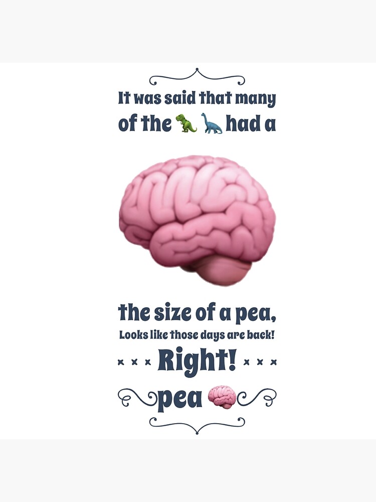 "Many of the Dinosaurs had a brain size of a pea, Looks like those days ...