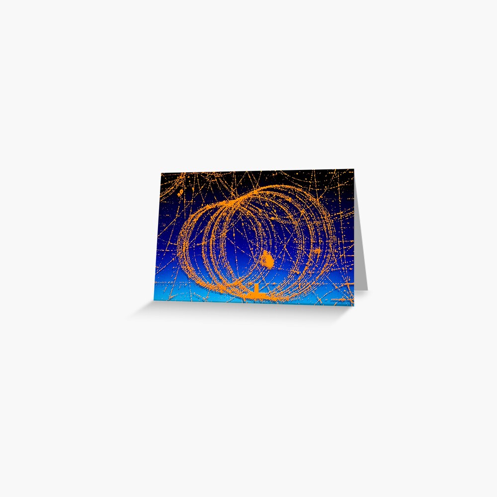 "Positron Particle Tracks, Quantum Physics" Greeting Card for Sale by ...