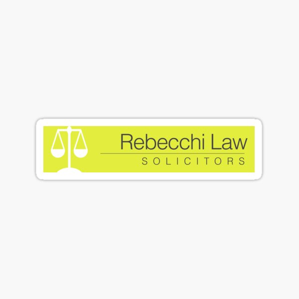 "Rebecchi Law Solicitors" Sticker for Sale by Good-Friends | Redbubble