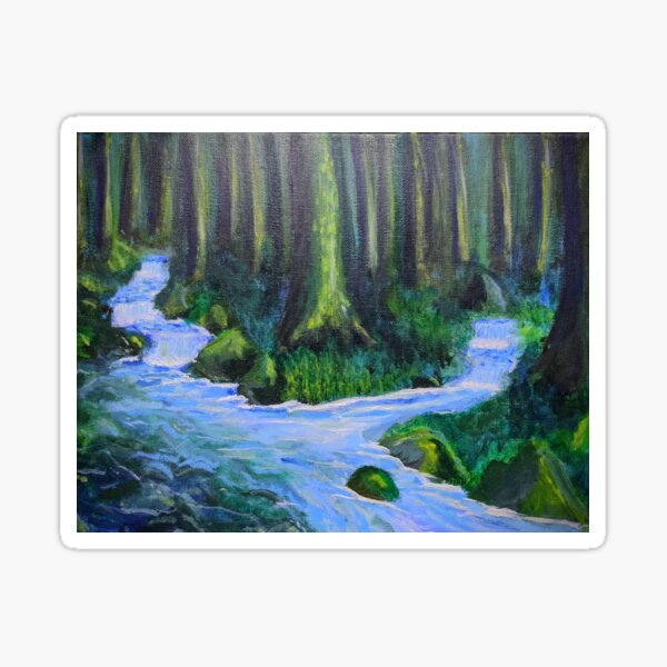 "Nature River Scene" Sticker by KawPrints | Redbubble