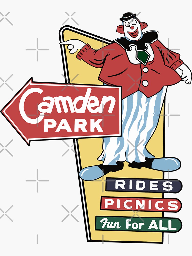 "The Camden Park Happy Clown " Sticker for Sale by Manderbet | Redbubble