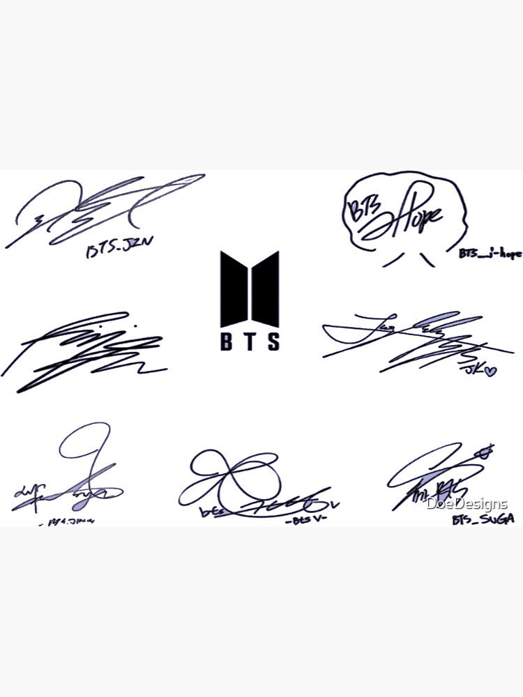 "bts autographs" Magnet for Sale by DoeDesigns | Redbubble