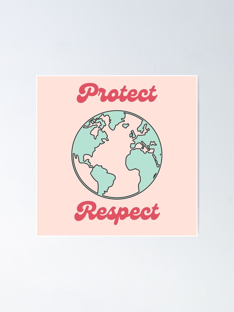 "Boho Protect Respect Planet Earth Sticker and Earth Day Apparel ...