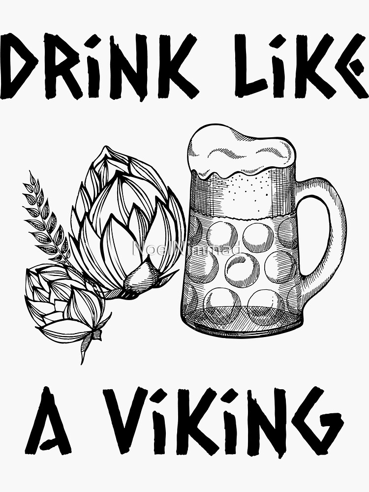 "Viking Beer Drinking - Skol" Sticker by NoelNimmad | Redbubble