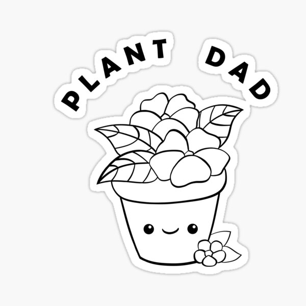 "PLANT DAD ( black line art)" Sticker by AshishLangthasa | Redbubble
