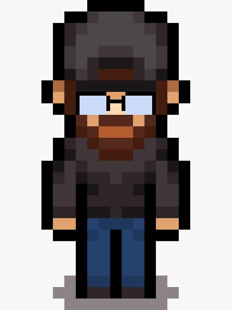 "Pixel Art NPC "Justin"" Sticker for Sale by fallinfrog | Redbubble