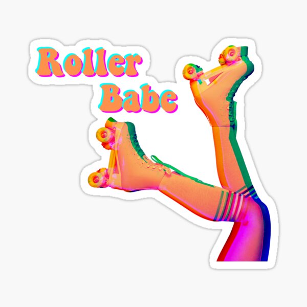 "Roller babe - Roller skating" Sticker for Sale by hemantarora | Redbubble
