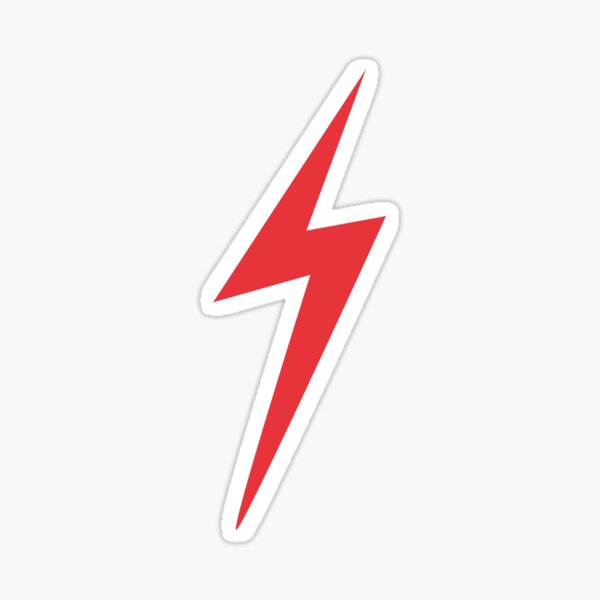 "Red Lightning Bolt Electrical Storm" Sticker for Sale by 74ninetees ...