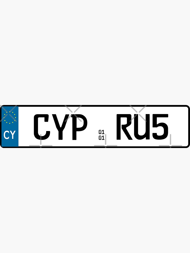 "Cyprus car license plate" Sticker for Sale by HAKVS | Redbubble