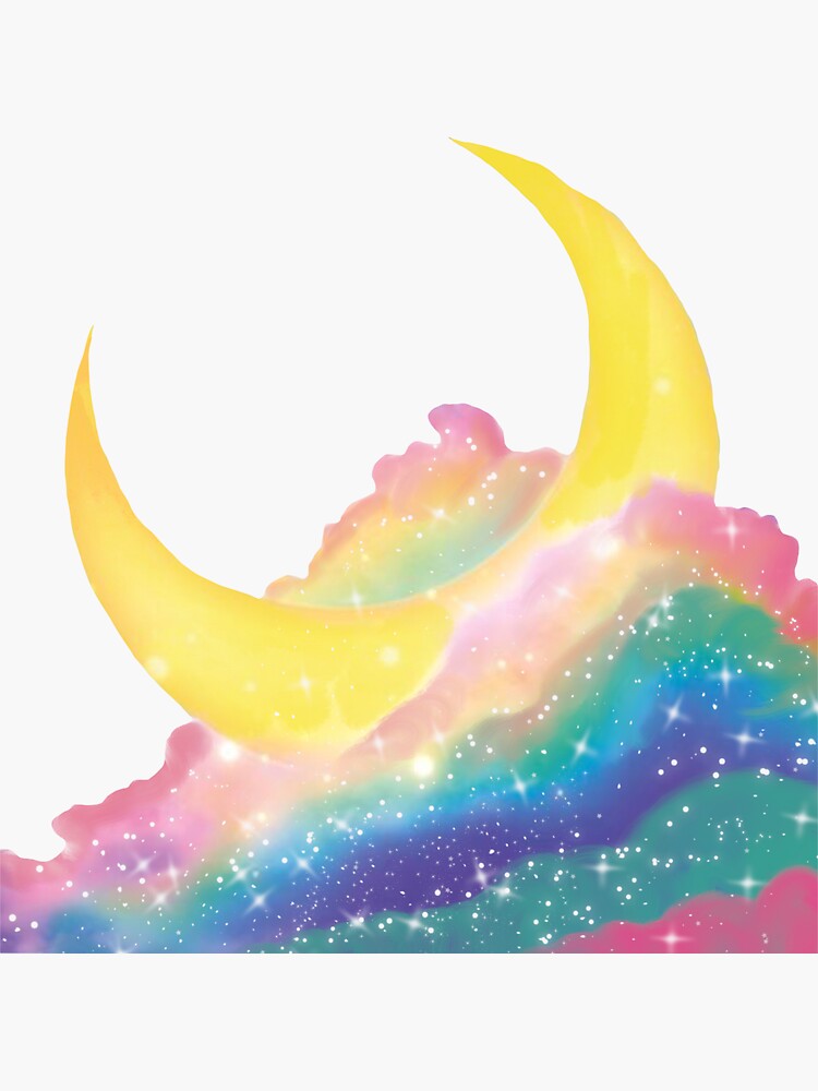 "Moon rainbow" Sticker for Sale by Yourdisign | Redbubble