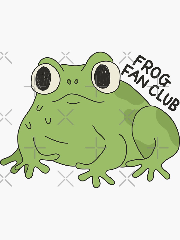 "Frog fan club" Sticker for Sale by PeachCatDesigns | Redbubble