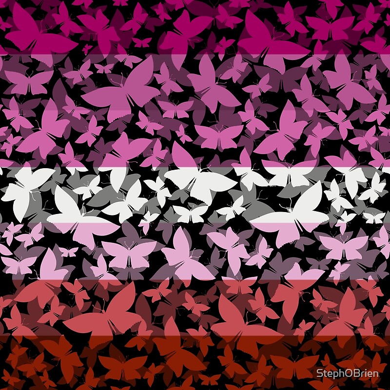 "Veil of Butterflies, Pride Series - Lesbian" by StephOBrien | Redbubble