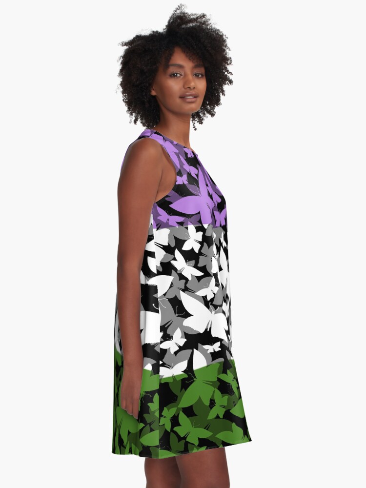 "Veil of Butterflies, Pride Series - Genderqueer" A-Line Dress for Sale ...