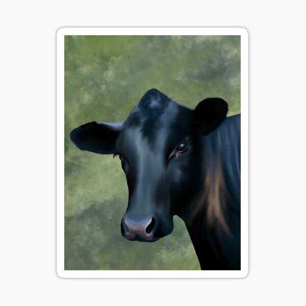 "Angus Cow" Sticker for Sale by beparkerart | Redbubble