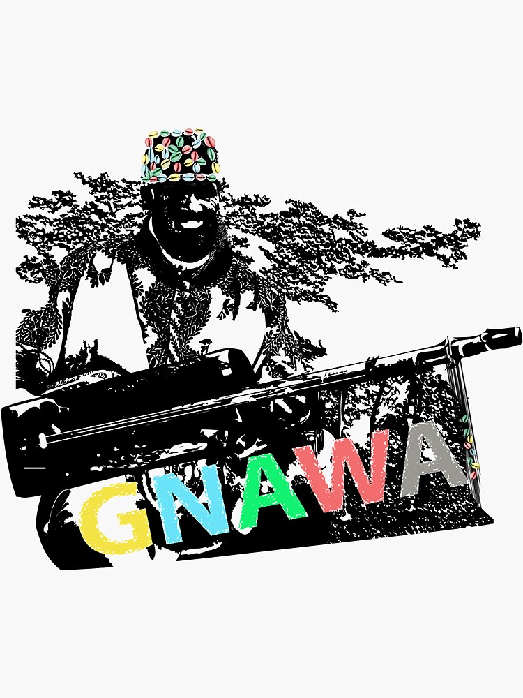 "Gnawa : the best spiritual music" Sticker by mahjoubstr | Redbubble
