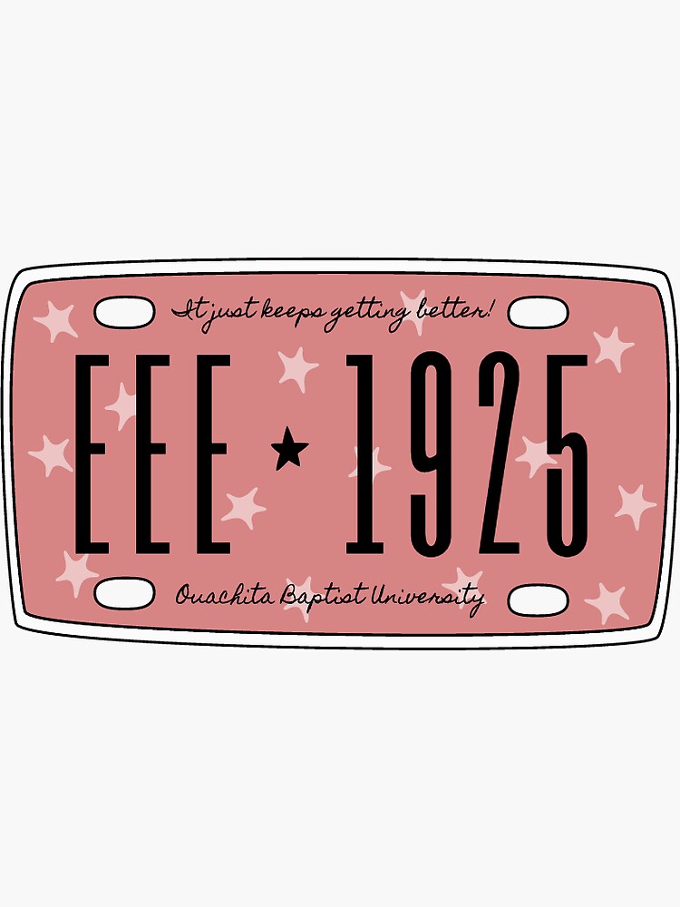 "EEE license plate" Sticker for Sale by Kelsi Coleman | Redbubble