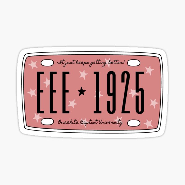 "EEE license plate" Sticker for Sale by Kelsi Coleman | Redbubble