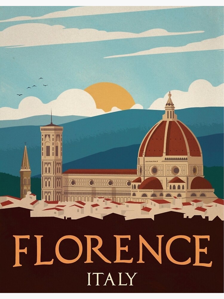 "Florence Italy Retro Travel Poster" Poster for Sale by Freshfroot ...
