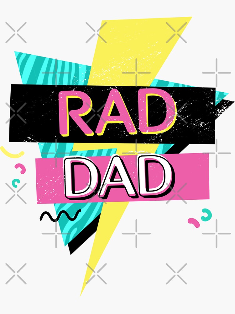 "Rad Dad 90s Retro" Sticker for Sale by ForFunDesigns | Redbubble