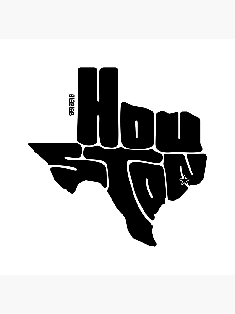 "HOUSTON Texas City Typography - Black on White" Photographic Print for ...
