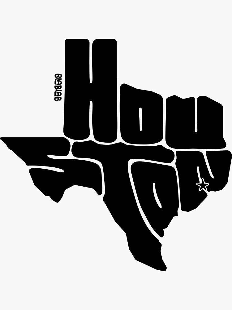 "HOUSTON Texas City Typography - Black on White" Sticker for Sale by ...