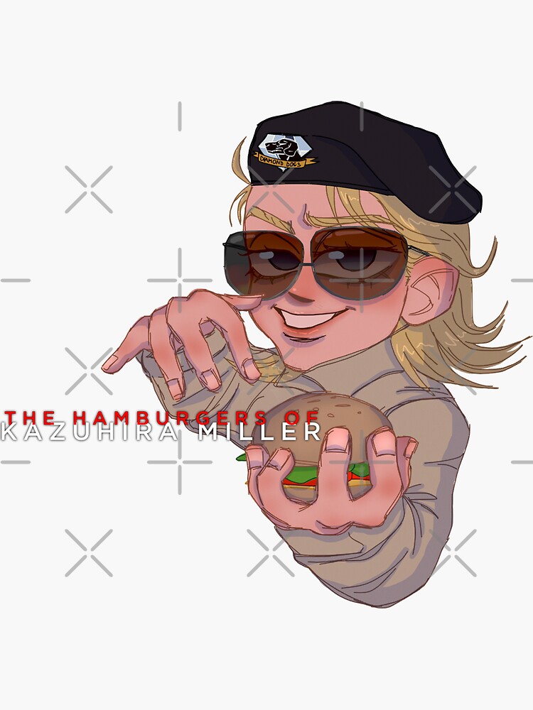 "Kazuhira Miller burgers mgsv" Sticker for Sale by pujuhan7july | Redbubble