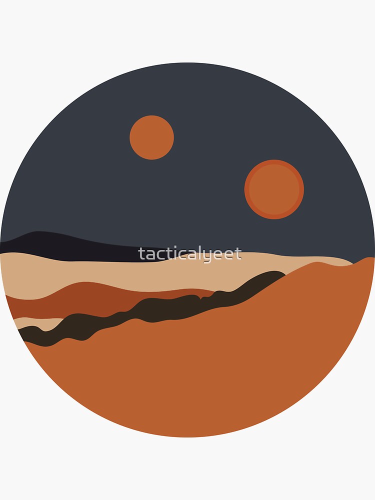 "Tatooine Sunset " Sticker for Sale by tacticalyeet | Redbubble