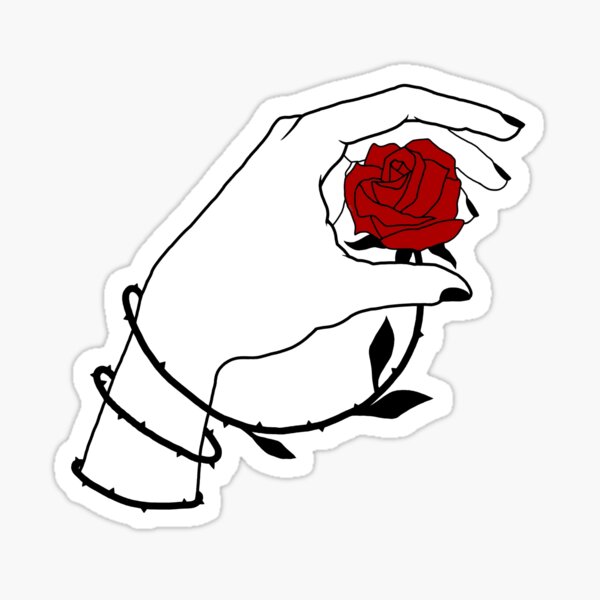 "Rose Hand Design" Sticker for Sale by cemeterytrees | Redbubble