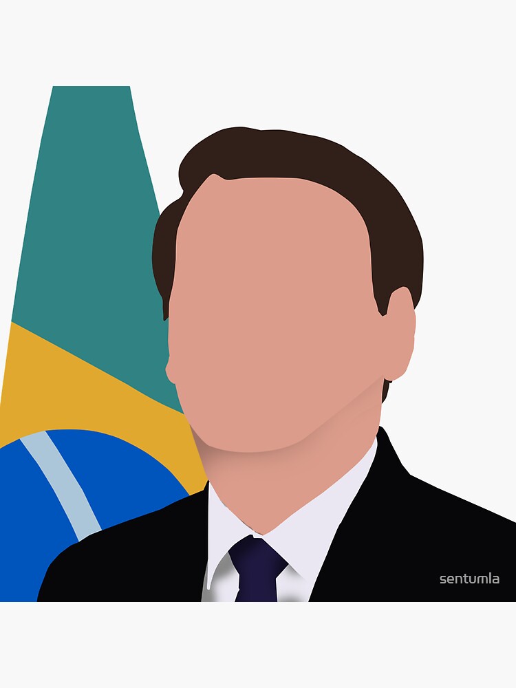 "Brazil President Jair Bolsonaro Vector" Sticker by sentumla | Redbubble