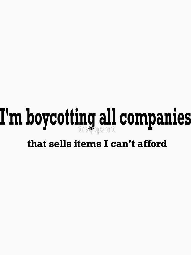 "Boycott" Sticker for Sale by trappart | Redbubble