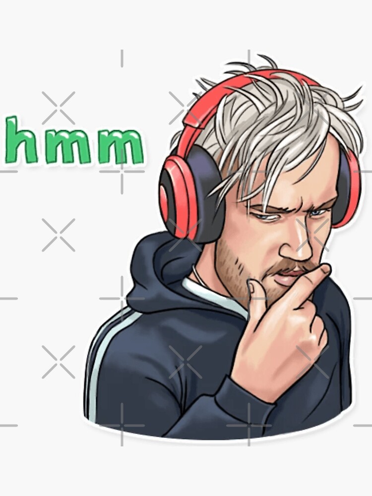 "PewDiePie Hmm" Sticker for Sale by InfiniteBubble | Redbubble