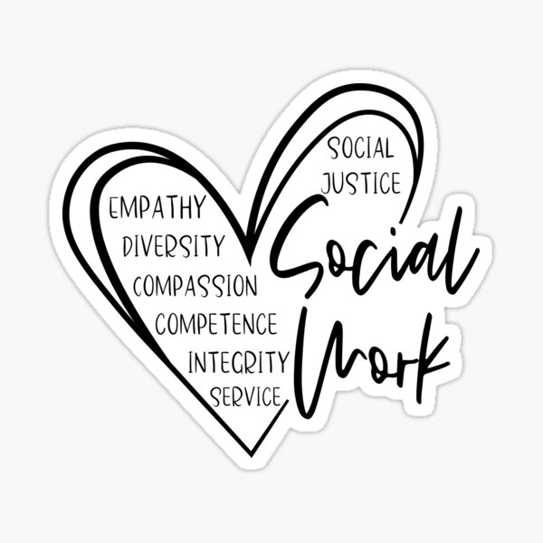 "Cute Social Work Stickers Social Workers Values MSW" Sticker for Sale ...