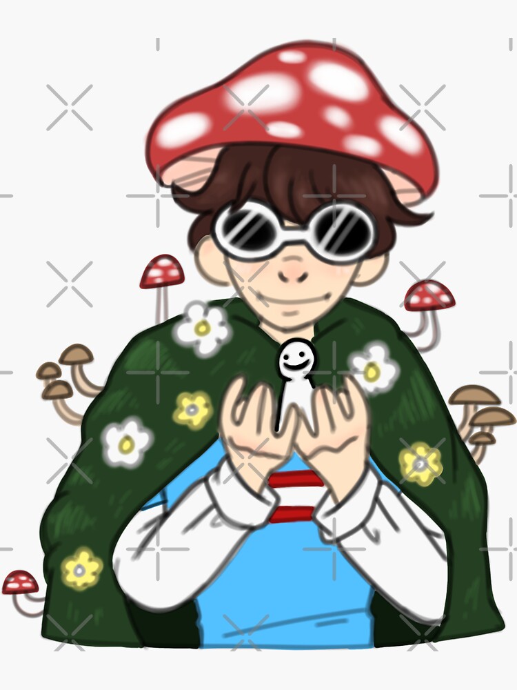 "mushroom georgenotfound :]" Sticker for Sale by jaxlaxskills | Redbubble