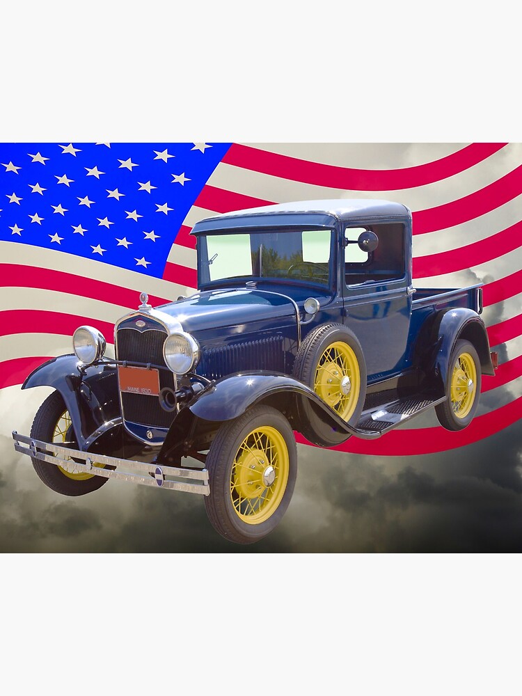 "1930 Model A Ford Pickup And American Flag" Poster for Sale by ...