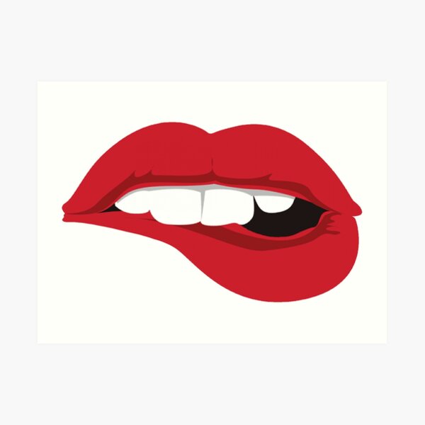 "Bite Lip Emoji Meme biting" Art Print by fomodesigns | Redbubble