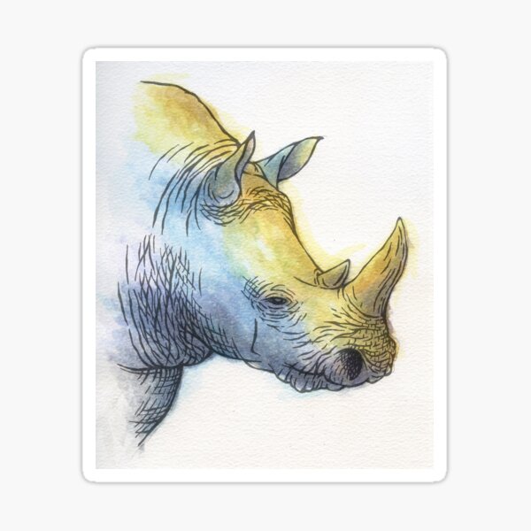 "White Rhino" Sticker for Sale by cjnconway | Redbubble