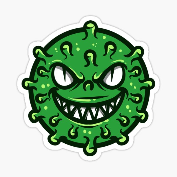 "Coronavirus microbe emoji" Sticker by nicckyt | Redbubble